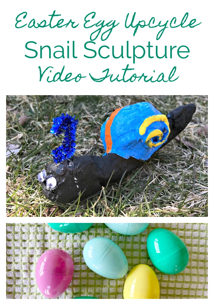 DIY Snail Sculpture with Rigid Wrap {An Easter Egg Upcycle}
