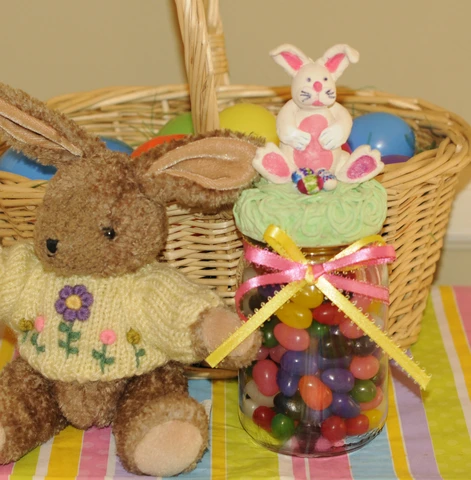 Easter Bunny Candy Jar with La Doll Premix air dry clay